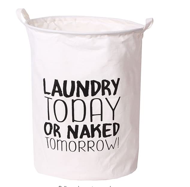 Bagmrteho Won LAUNDRY Large Size Laundry LAUNDRY TODAY Closet Organizer Baskets for Shelves (White, One Size)