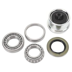 trailer wheel hub bearings kit, trailer axle dust cap grease seal cotter pin reduces friction l44610 for 1‑1/16 inch axles