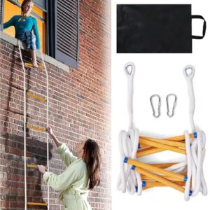 rope ladder, fire escape ladder flame resistant emergency ladder for portable fire safety ladder weight capacity up to 2000 pounds(16f/5m)