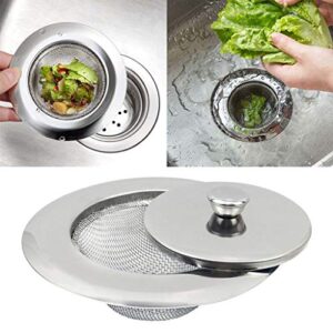 PURPLELILY Kitchen Sink Strainer Drain Hair Catcher Bath Stopper Plug Stainless Steel Sewer Filter With Lid Bathroom Supplies