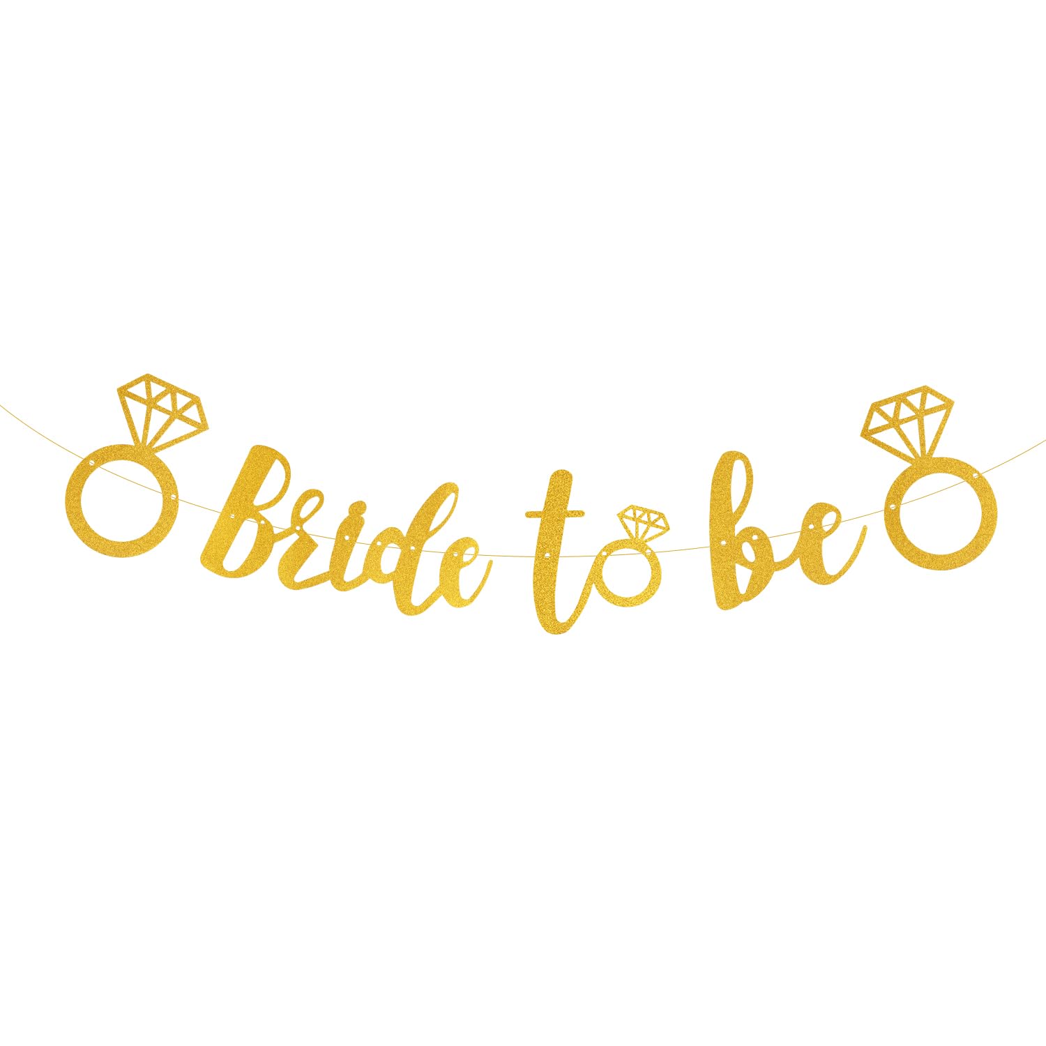 Bride to Be Banner, Glitter Gold Bridal Shower Banner Bride to be Decorations Bachelor Party Banner for Wedding Engagement Party Sign Decoration