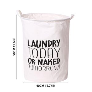 Bagmrteho Won LAUNDRY Large Size Laundry LAUNDRY TODAY Closet Organizer Baskets for Shelves (White, One Size)