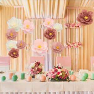 24 pcs tissue paper flowers, crepe paper flowers decorations for wall flower party decorations crepe paper for flower making for wedding party bridal shower