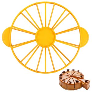 liobelon cake portion cutter cake divider cheesecake slicer cake slicer for even slices double sided cake portion marker 10 or 12 slices,yellow