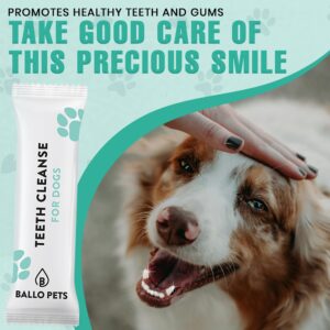 Ballo Pets Teeth Cleanse for Dogs - Dental Powder - Teeth Cleaning Made Easy - Targets Tartar & Bad Breath - Formulated for Dogs of All Ages and Sizes - 30 Powder Packets to go, white