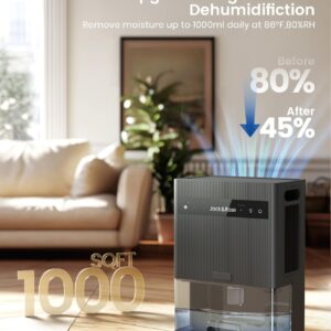 Dehumidifier For Bedroom (1000 sq. ft),95 OZ Water Tank, Portable Small Dehumidifier For Rv,Garage Dehumidifier