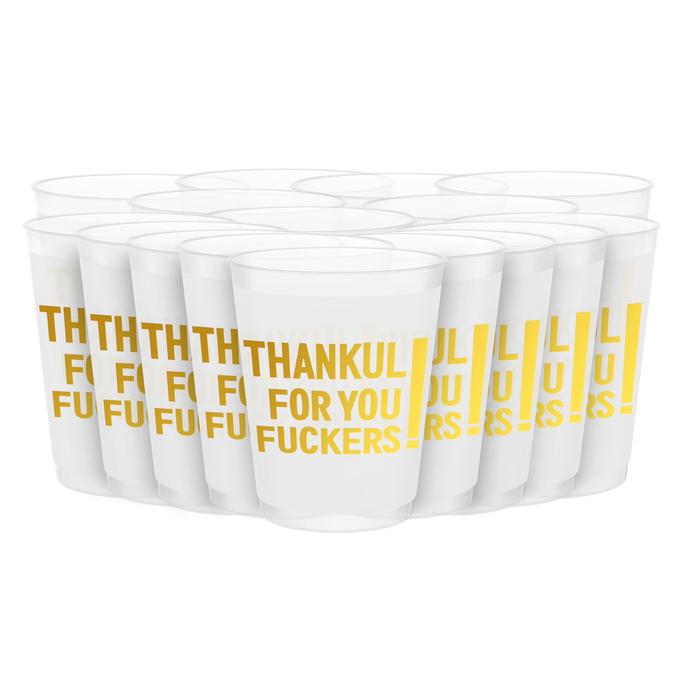 Thankful for You Cups, Happy Friendsgiving Cups, Friendsgiving Decorations, Friendsgiving Party Decorations, Friendsgiving Drinking Cups, BZ Thanksgiving Party Decorations (Gold Foil,16 Count,16 Oz.)