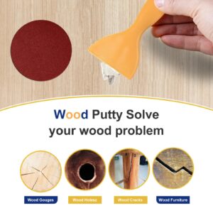 BONAFTY Wood Filler, Wood Filler Paintable, Wood Repair Putty Stainable, Quick Drying, Repairs Holes, Cracks, Chips in Wood Furniture, Outdoor Wood Furniture Repair Kit, 9.87 Oz, White