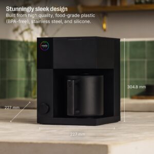 Fellow Aiden Precision Coffee Maker - 10-Cup Thermal Carafe, Built-In Brewing Guidance, Scheduling, Removable Water Tank, Matte Black