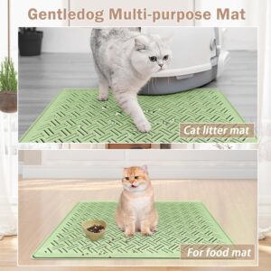 Gentledog Cat Litter Mat, Cat Litter Trapping Mat, Non-Slip, Waterproof Silicone Cat Litter Box Mat, Scatter Control, Machine Washable, 23”x18”