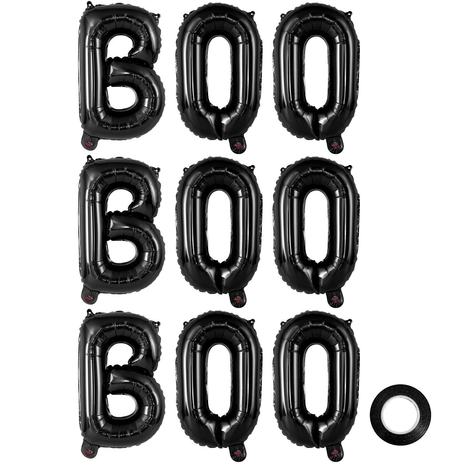 Boo Banner Balloons, 16 Inch Halloween Black Boo Letters Balloons, Boo Foil Mylar Balloons for Happy Boo Day Halloween Party Decorations Supplies