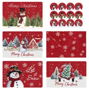 artoid mode 36 pack merry christmas thank you cards bird snowman truck xmas tree greeting cards gift with envelope sticker blank note cards for birthday wedding baby shower bridal shower, 5 x 7 inch