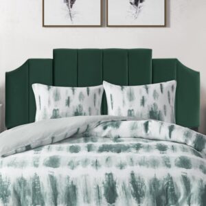 finnhomy velvet upholstered king size headboard, modern vertical channel design, adjustable height from 42” to 46” head board, jade