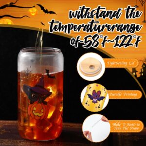 Teenyyou 6 Set Halloween Glasses Cups 16 oz Halloween Pumpkin Ghost Skull Bat Cups Halloween Iced Coffee Cup with Lid Straw Cute Drinking Beer Tumblers for Halloween Party Gift Basket Stuffer