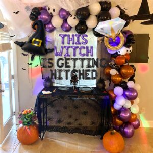 This Witch is Getting Hitched Banner Balloons Halloween Bachelorette Party Witch Bach Party Decorations Bridal Shower Party Supplies