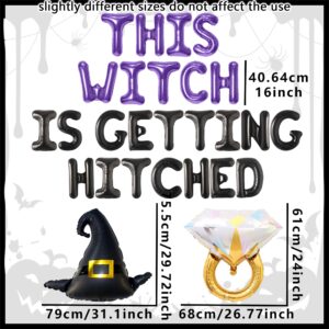 This Witch is Getting Hitched Banner Balloons Halloween Bachelorette Party Witch Bach Party Decorations Bridal Shower Party Supplies