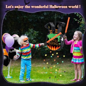 HyDren Halloween Witch Legs Piñata for Halloween Party Supplies with Blindfold Bat Halloween Photo Prop Decoration