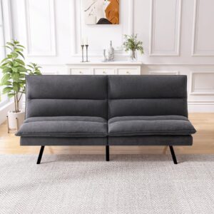 amicliber armless futon loveseat sofa bed (black)