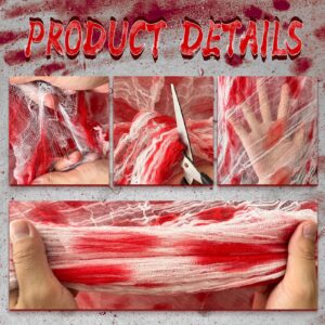 6 PCS Halloween Bloody Gauze Table Cover- 85" x 60"Scary Bloody Tablecloth Halloween Creepy Blood Cloth-Halloween Gauze Cloth Spooky for Party Outdoor and Indoor Spook Houses Supplies