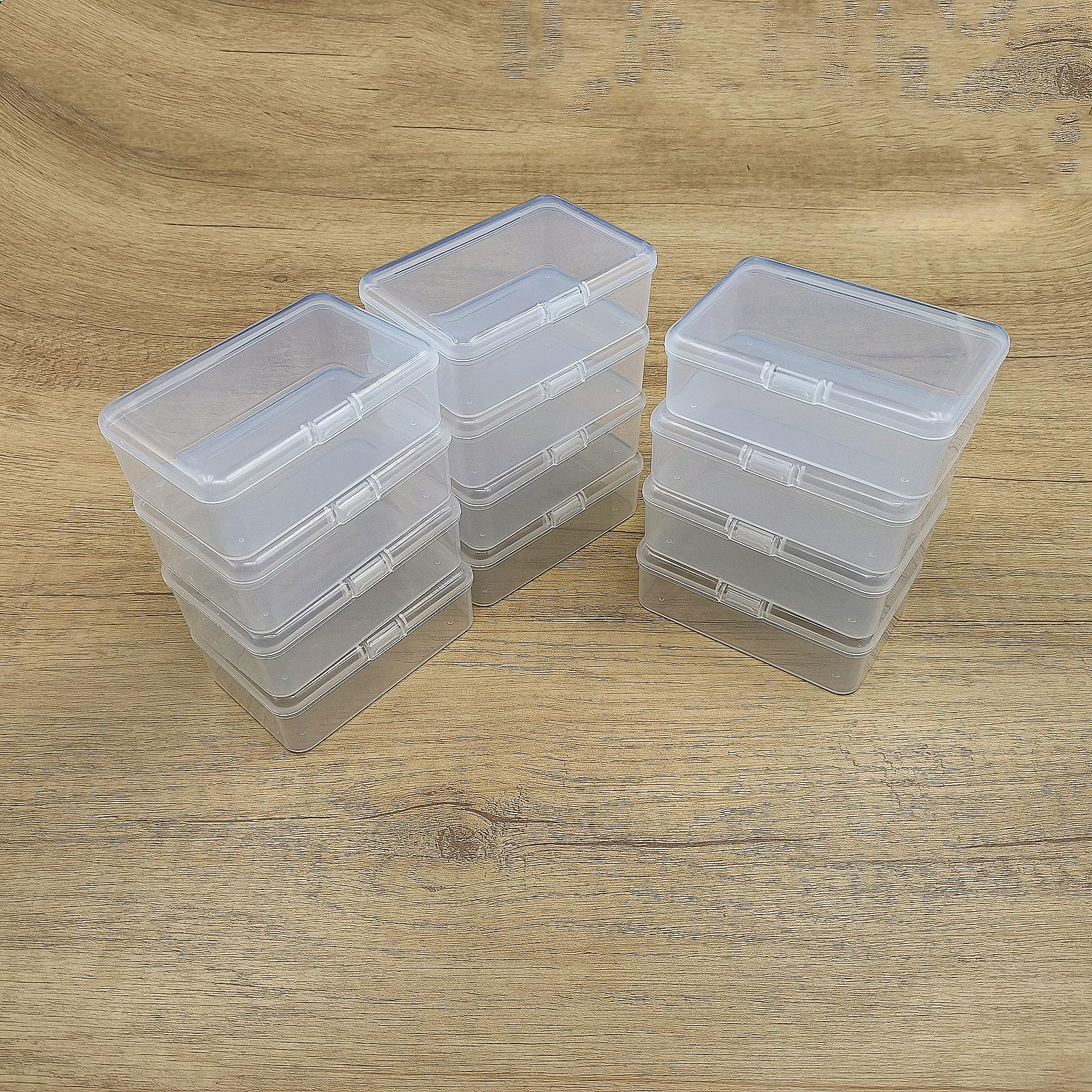 zjztian Mini Small Plastic Containers, Clear Storage Containers, Small Plastic Box,Containers Box for Collecting Small Items, Beads, Jewelry, Business Cards, parts, Crafts (3.74x2.55x1.29-12pack)