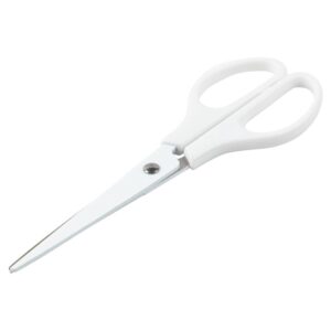 JAM PAPER Arts & Crafts Scissors - 6 3/4 Inch - White - Ergonomic Handle & Stainless Steel Pointed Tip Blades - Sold Individually