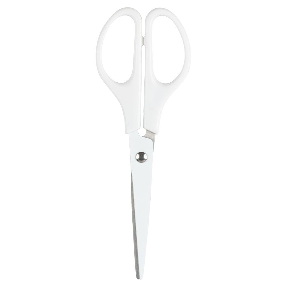 JAM PAPER Arts & Crafts Scissors - 6 3/4 Inch - White - Ergonomic Handle & Stainless Steel Pointed Tip Blades - Sold Individually