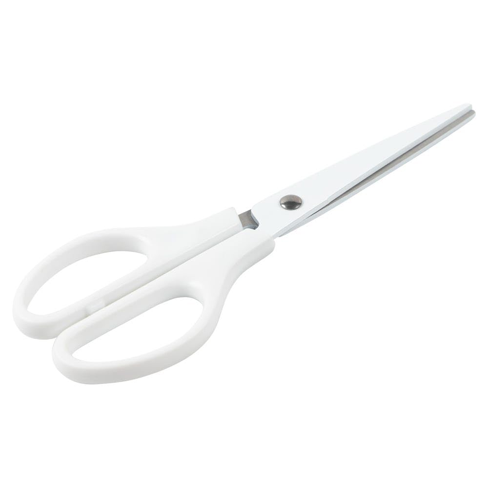 JAM PAPER Arts & Crafts Scissors - 6 3/4 Inch - White - Ergonomic Handle & Stainless Steel Pointed Tip Blades - Sold Individually