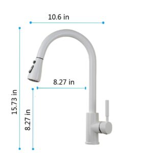 White Pull Out Spraye Kitchen Faucet