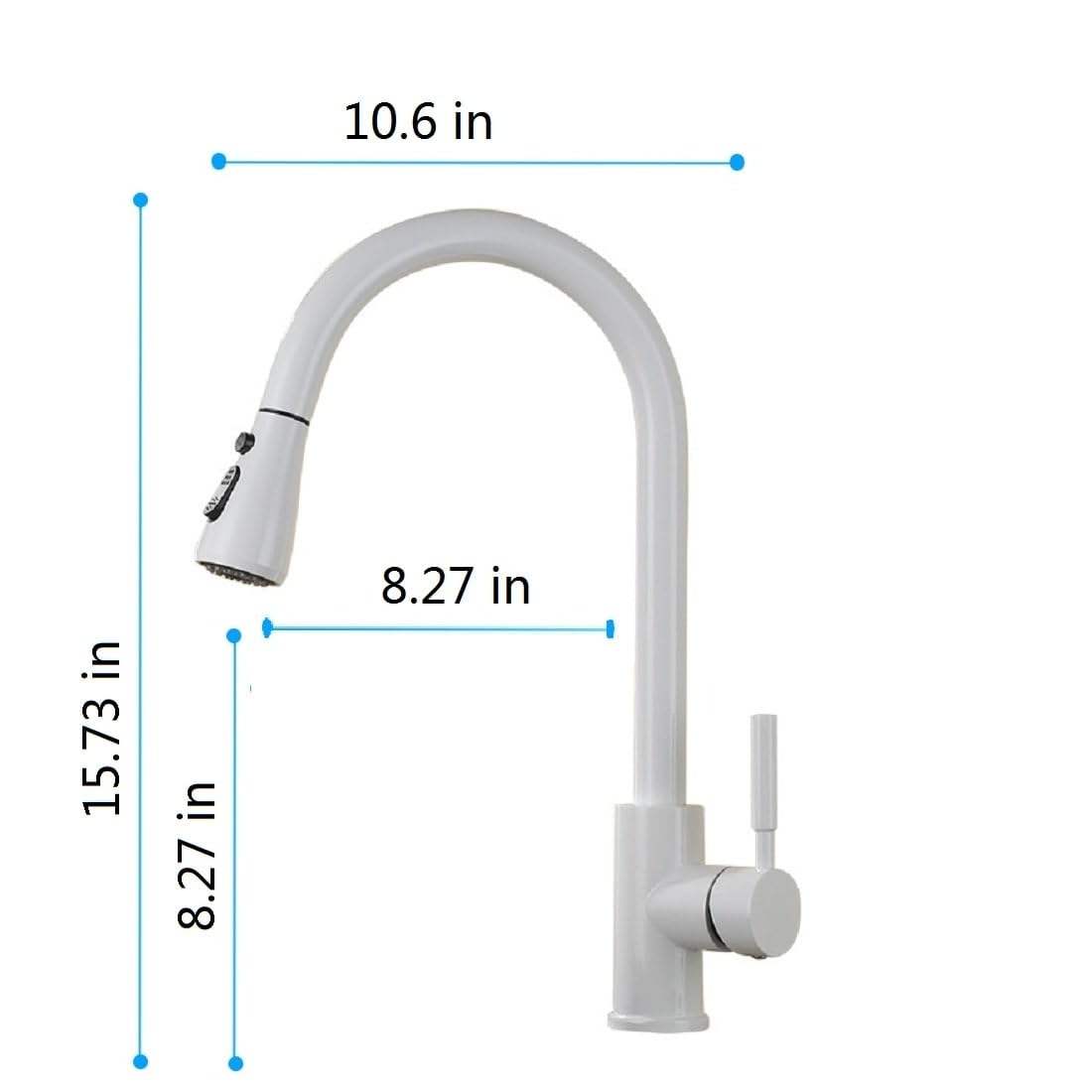 White Pull Out Spraye Kitchen Faucet