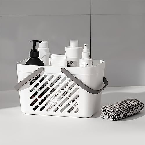 Meiliyizu Bath Basket with Handle Storage Organization Hollow Drainer for Home Bathroom Shampoo Lotion Holder