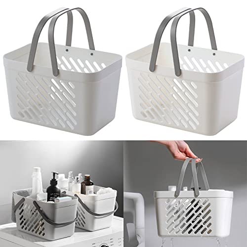 Meiliyizu Bath Basket with Handle Storage Organization Hollow Drainer for Home Bathroom Shampoo Lotion Holder