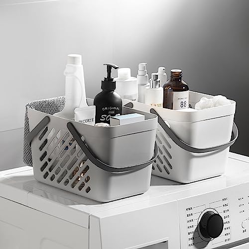 Meiliyizu Bath Basket with Handle Storage Organization Hollow Drainer for Home Bathroom Shampoo Lotion Holder