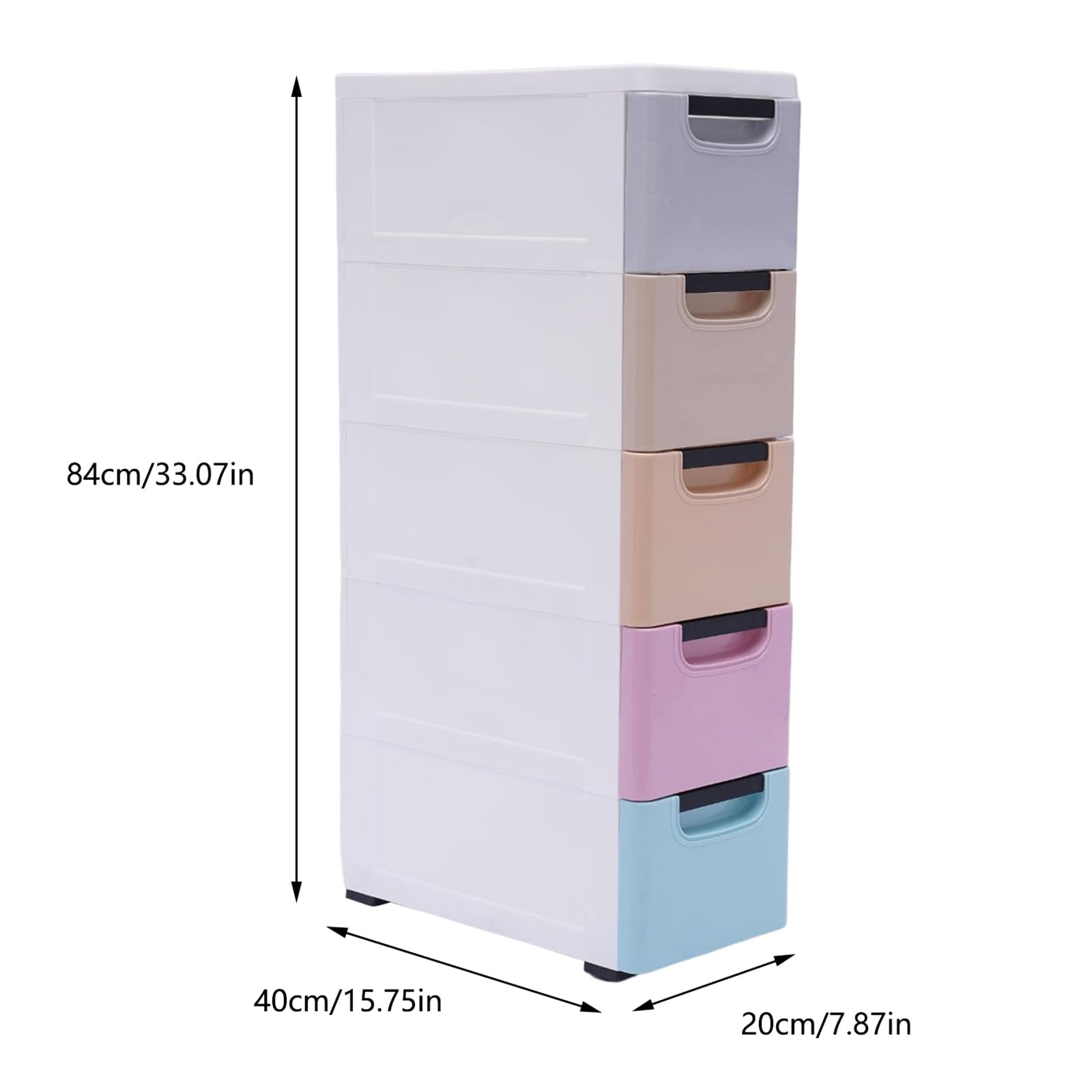 Bedroom Narrow Dresser 5 Drawer,Storage Units Dresser 7.8*15.7*33in,Plastic Narrow Storage Cabinet,Small Closet Organizer Standing Shelf Bedroom Furniture for Bathroom Living Room 7.8*15.7*33in