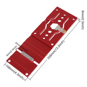 TOOLCOOL 340mm Track Saw Square Circular Saw Guide Rail Square Compatible with DeWalt Guide Rail (Red)