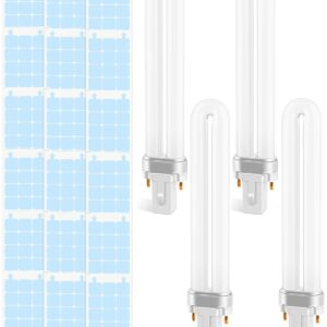 PACETAP 9W 21050 Bulbs Replacement 4 Pack with 18 Pack Sticky Refillable Glue Boards Compatible with DynaTrap Models DT3009, DT3019 and DT3039