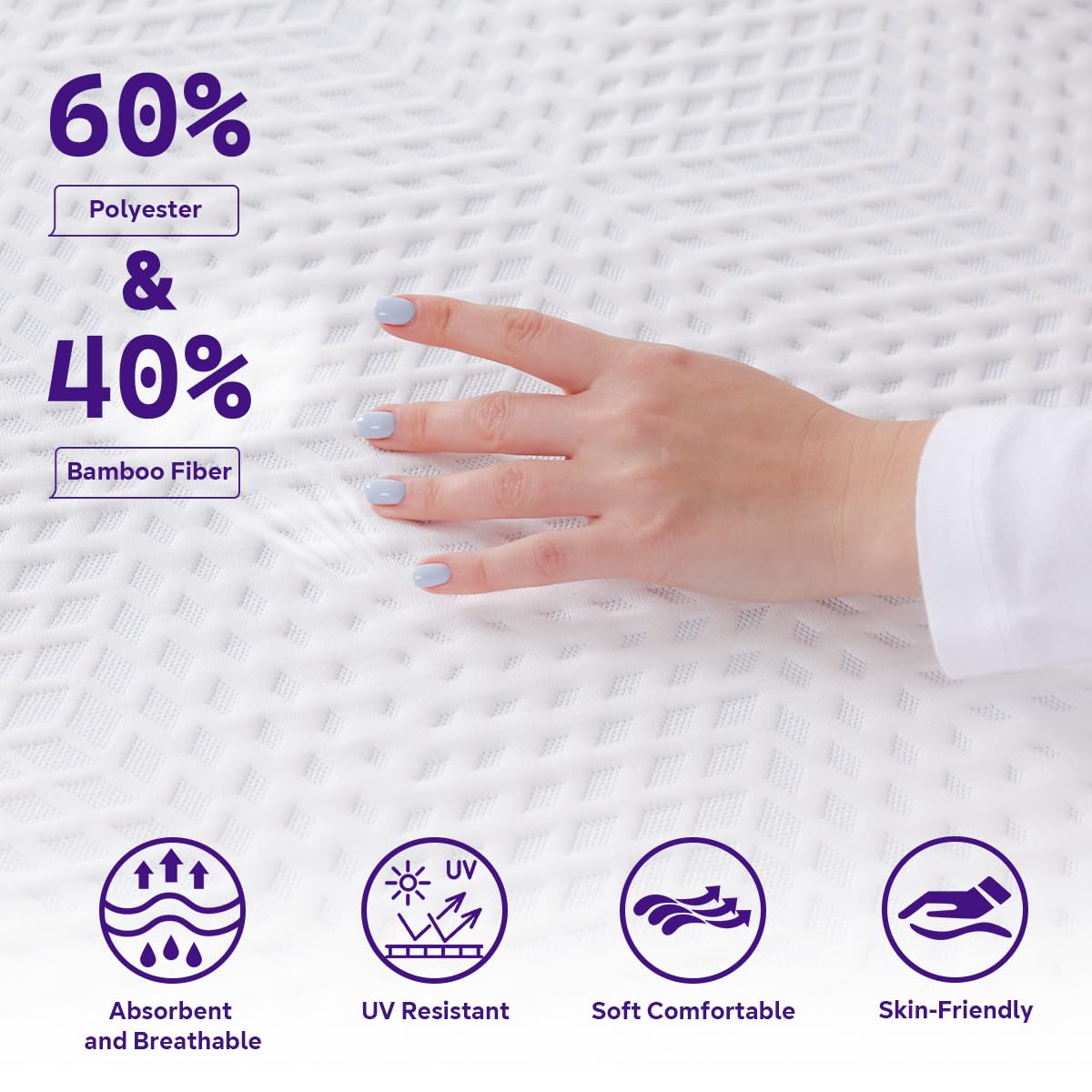 Tripie Queen Mattress 8 Inch, Gel Soft & Firm Dual Sides Flippable Mattress for Bamboo-Charcoal Memory Foam Mattress, Lavender Sleep Aid Mattress for Relieve Pressure, Bed in a Box