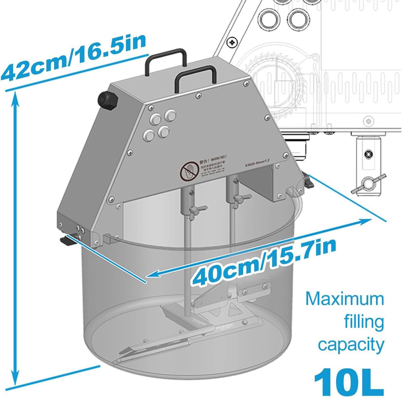 ZYLDDS Commercial Electric Food Stirrer Pot,Stainless Steel Automatic Mixer Machine with Double Stirring Paddle &Auxiliary Fan&Light,for Making Jam/Sauce/Filling,110V