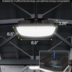 Sunco 6 Pack Square Canopy Light LED, Ceiling Commercial Outdoor, 40W, 5800 Lumens, 5000K Daylight, Dimmable (0-10V), Waterproof IP65, for Warehouse, Garage, Gas Station ETL/DLC