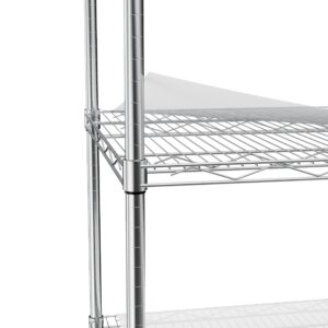 5-Tier Metal Wire Shelving Unit with Wheels, 60" L×24" W×72" H Heavy-Duty Adjustable Shelving and Storage Racks with Liners, for Commercial, School, Home, Garage, Warehouse, Industrial, Silver