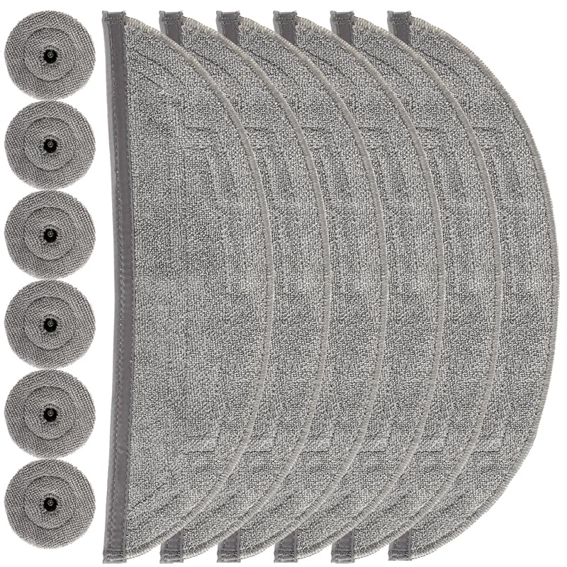 12 Pack Mop Pads Refills for Roborock S8 MaxV Ultra / S8 Max Ultra Robot Vacuum, 6 Pack Mop Cloth with Dual Sonic Vibrations Modules, 6 Pack Edge Mop Pads