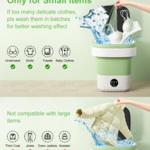 Portable Washing Machine, Mini Washer 13L Upgraded Capacity with 3 Modes Deep Cleaning for Underwear, Shirt, Baby Clothes, Small Items.Foldable Mini Laundry Washer for Apartments,Camping,Travel(Green)