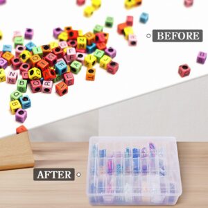 Bead Organizer Box, 30 Pcs Plastic Organizer Box Small Bead Organizer, Craft Storage Containers with 132 Labels, Bead Organizer Box for Beading Supplies and Bracelet