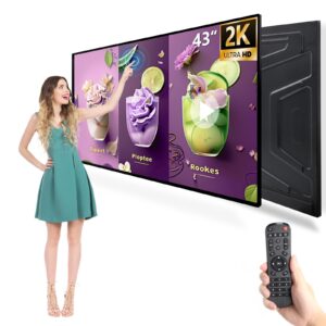 zlpower 43" digital signage kiosk touch screen digital kiosks interactive displays wall mounted 4k ips lcd screen commercial totem with android 11 system interactive advertising media player