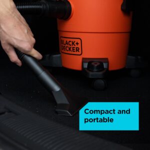 BLACK+DECKER Shop Vacuum Wet and Dry, 4 Gallon 3.0 Peak HP, 3-in-1 Portable Shop Vac with Accessories, Home and Car Vacuum Cleaner(BDXV18301P-4A)