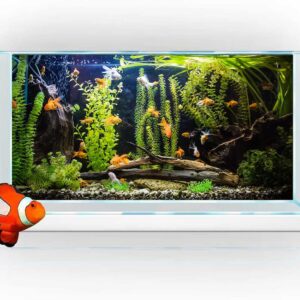 Dizifinn Aquarium Background, River Bed & Lake Tropical Undersea Tree Branch Aquatic Plant Fish Tank Background, 6 EVA Double-Sided Tapes 36x18 inches/90x45