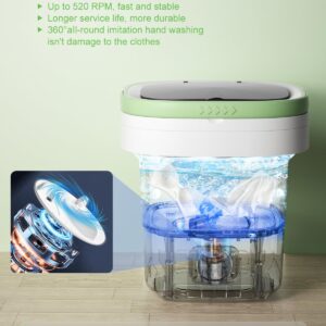 Portable Washing Machine, Mini Washer 13L Upgraded Capacity with 3 Modes Deep Cleaning for Underwear, Shirt, Baby Clothes, Small Items.Foldable Mini Laundry Washer for Apartments,Camping,Travel(Green)