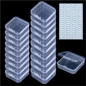 chszchomer 19 pack mixed size small plastic box - durable transparent mini storage container - portable jewelry storage box, beads, rings, jewelry, paper clips, nails, sewing, mint box