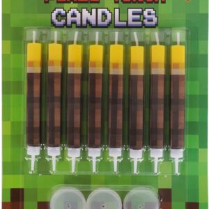 Camtoms Birthday Candles for Miner Crafting, Birthday Party Decorations, Pixel Game Party Supplies