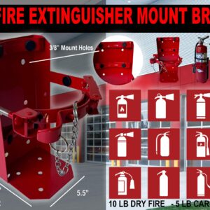 Heavy Duty 10 LB Fire Extinguisher Mount Bracket for Vehicle and Building for 10lb Dry and/or 5lb Co2 5.25" Diameter, Generic for 809 by amerex