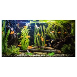 dizifinn aquarium background, river bed & lake tropical undersea tree branch aquatic plant fish tank background, 6 eva double-sided tapes 36x18 inches/90x45